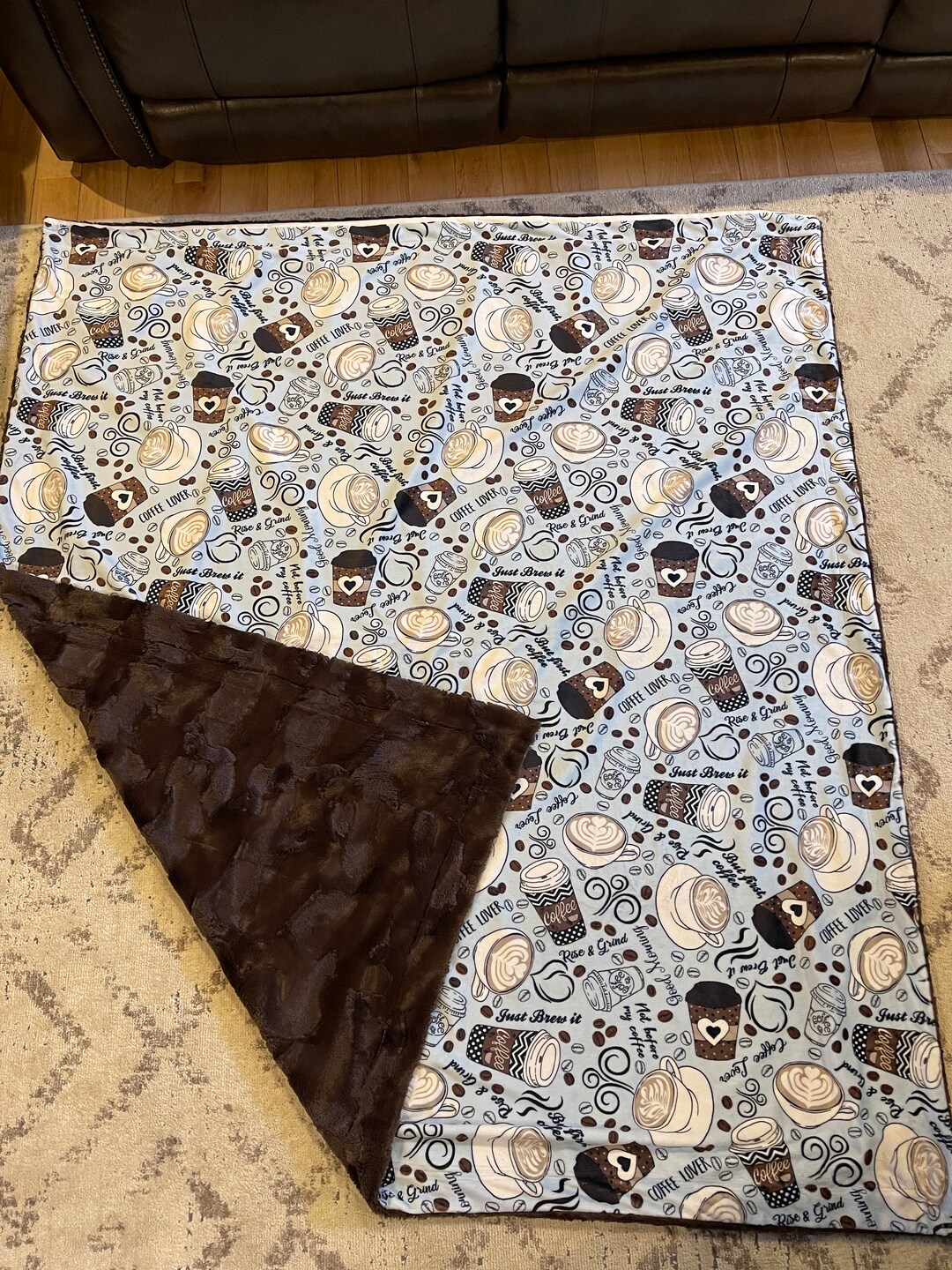 Luxe Cuddle Throw Coffee Theme - Etsy