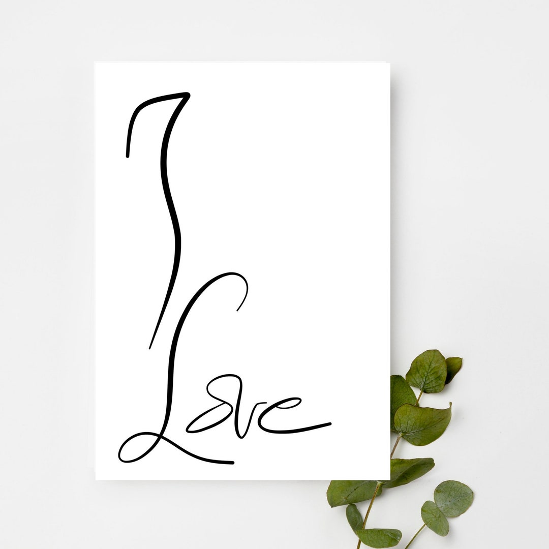 Love Printable Calligraphy Word Print JPG PNG I Love - Etsy