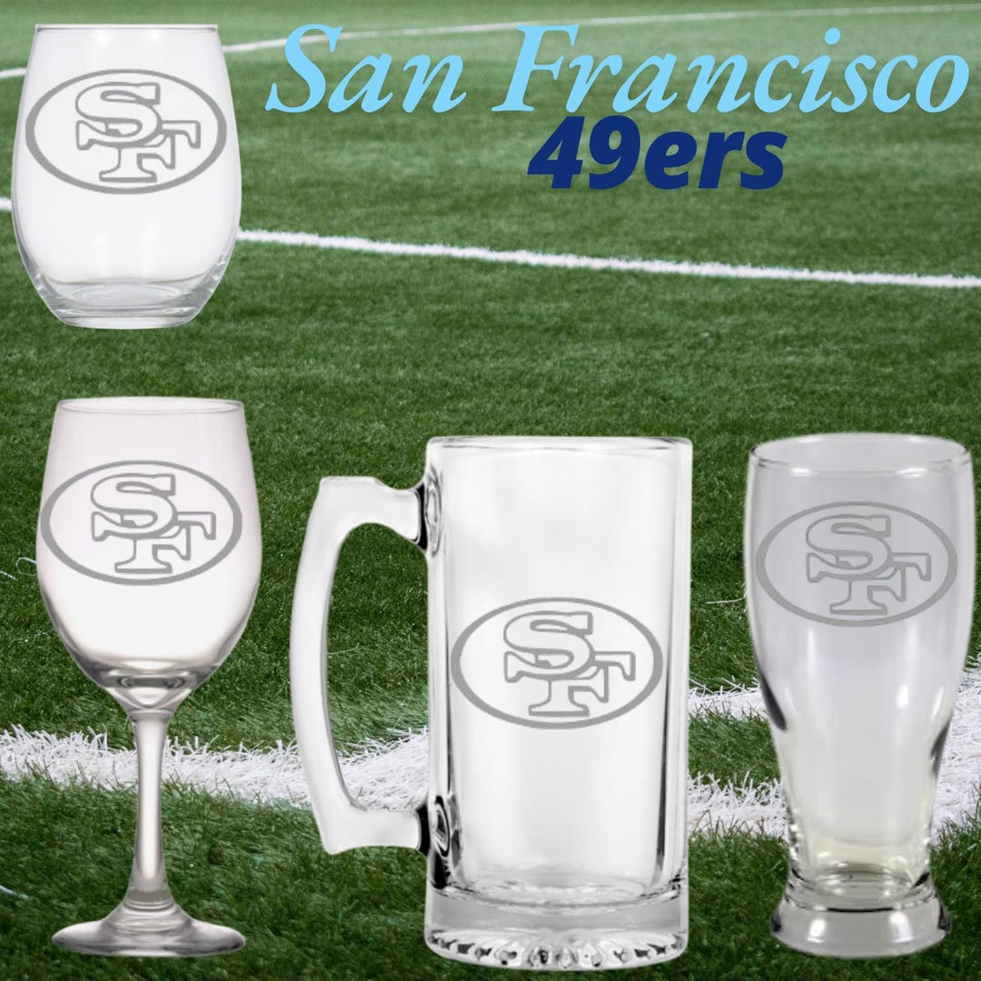 San Francisco 49ers Etched Drinkware, Handmade Glass, Sports Fan Gift ...