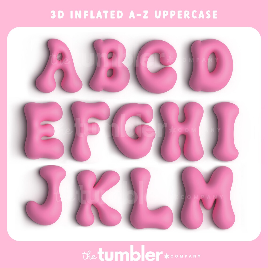 3D Inflated Puff Alphabet Sublimation PNG Letters Sublimation Doodle ...