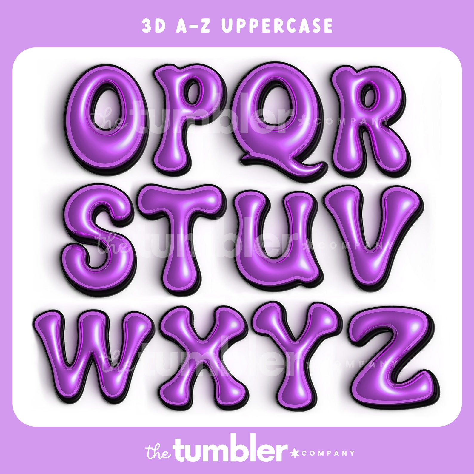 3D Inflated Puff Alphabet Sublimation PNG Letters Sublimation Doodle ...