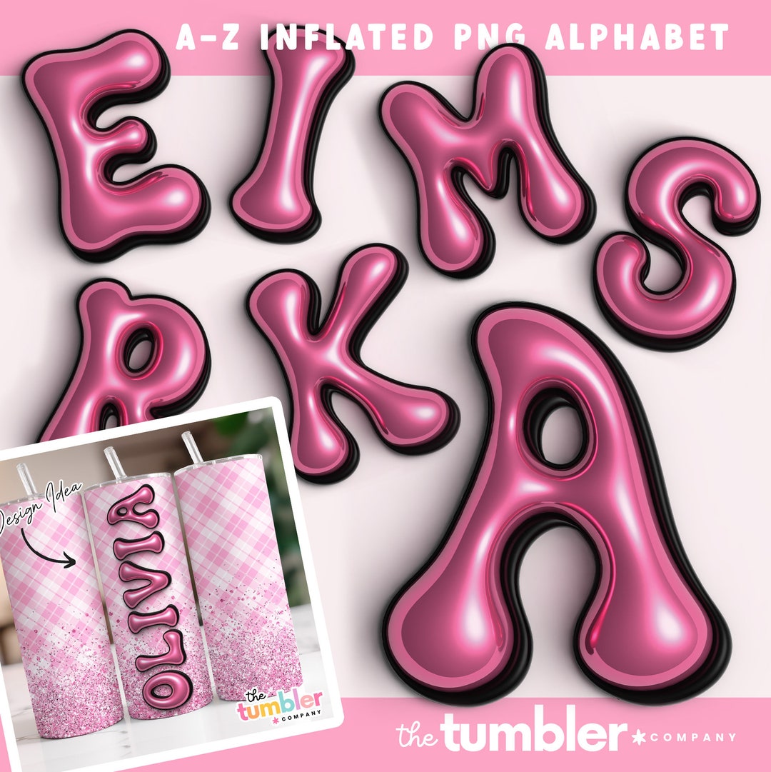 3D Inflated Puff Alphabet Sublimation PNG Letters Sublimation Doodle ...