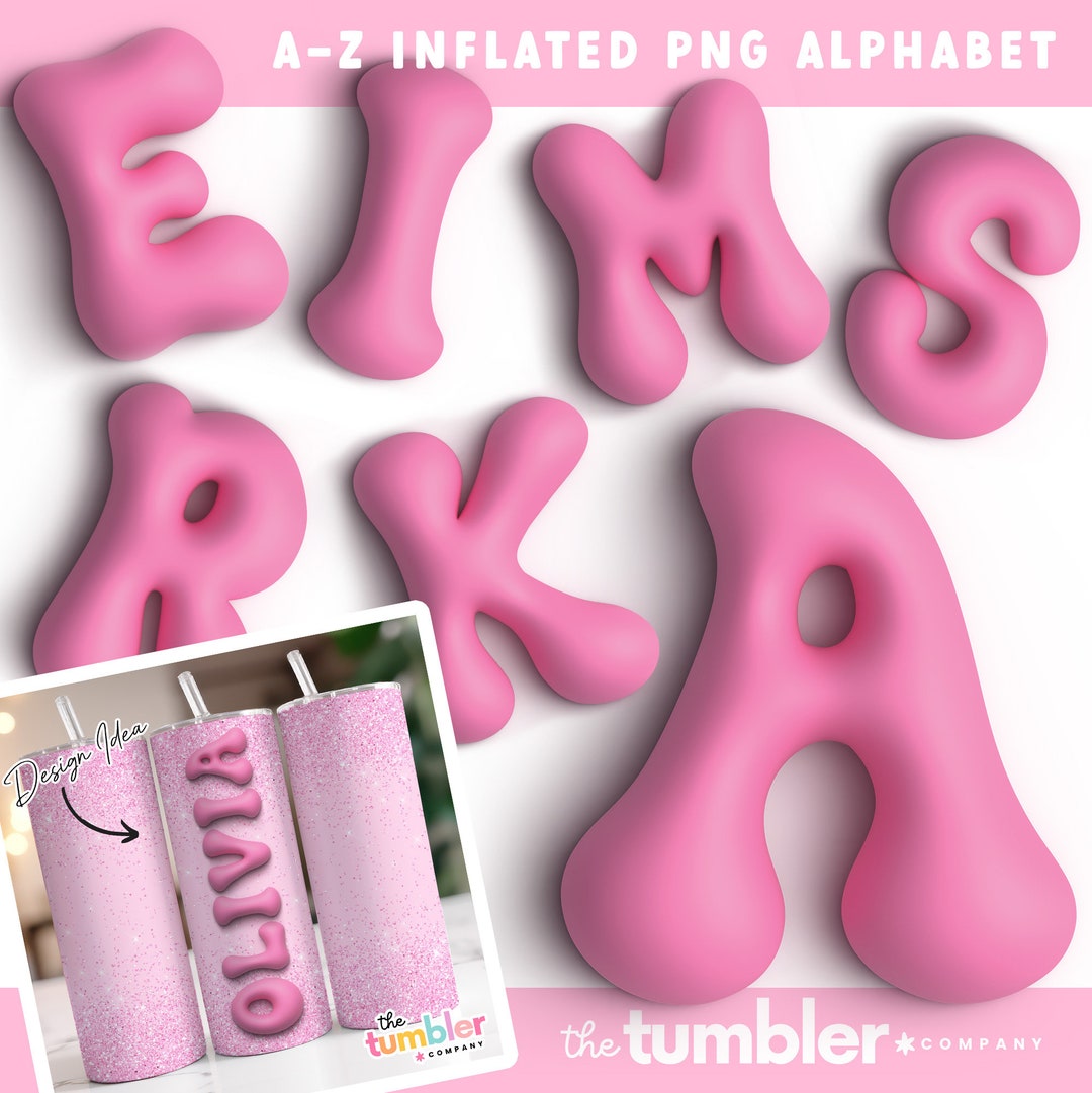 3D Inflated Puff Alphabet Sublimation PNG Letters Sublimation Doodle ...