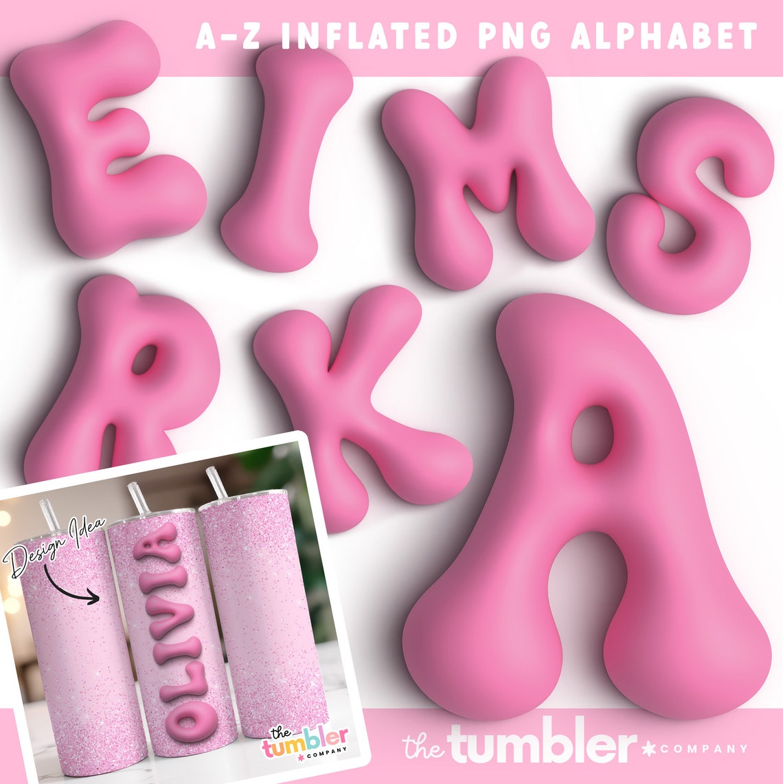 3D Inflated Puff Alphabet Sublimation PNG Letters Sublimation Doodle ...