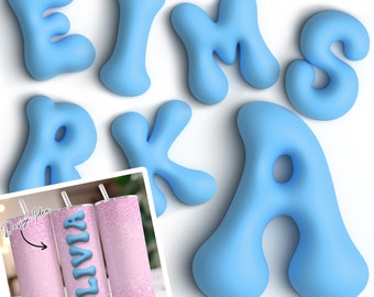 3D Inflated Puff Alphabet Sublimation PNG Letters Sublimation Doodle ...