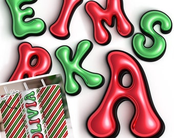 3D Inflated Puff Alphabet Sublimation PNG Letters Sublimation Doodle ...