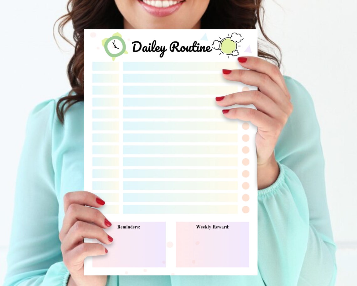 Kids Dailey Routine Digital Planner Kids Planner Dailey - Etsy