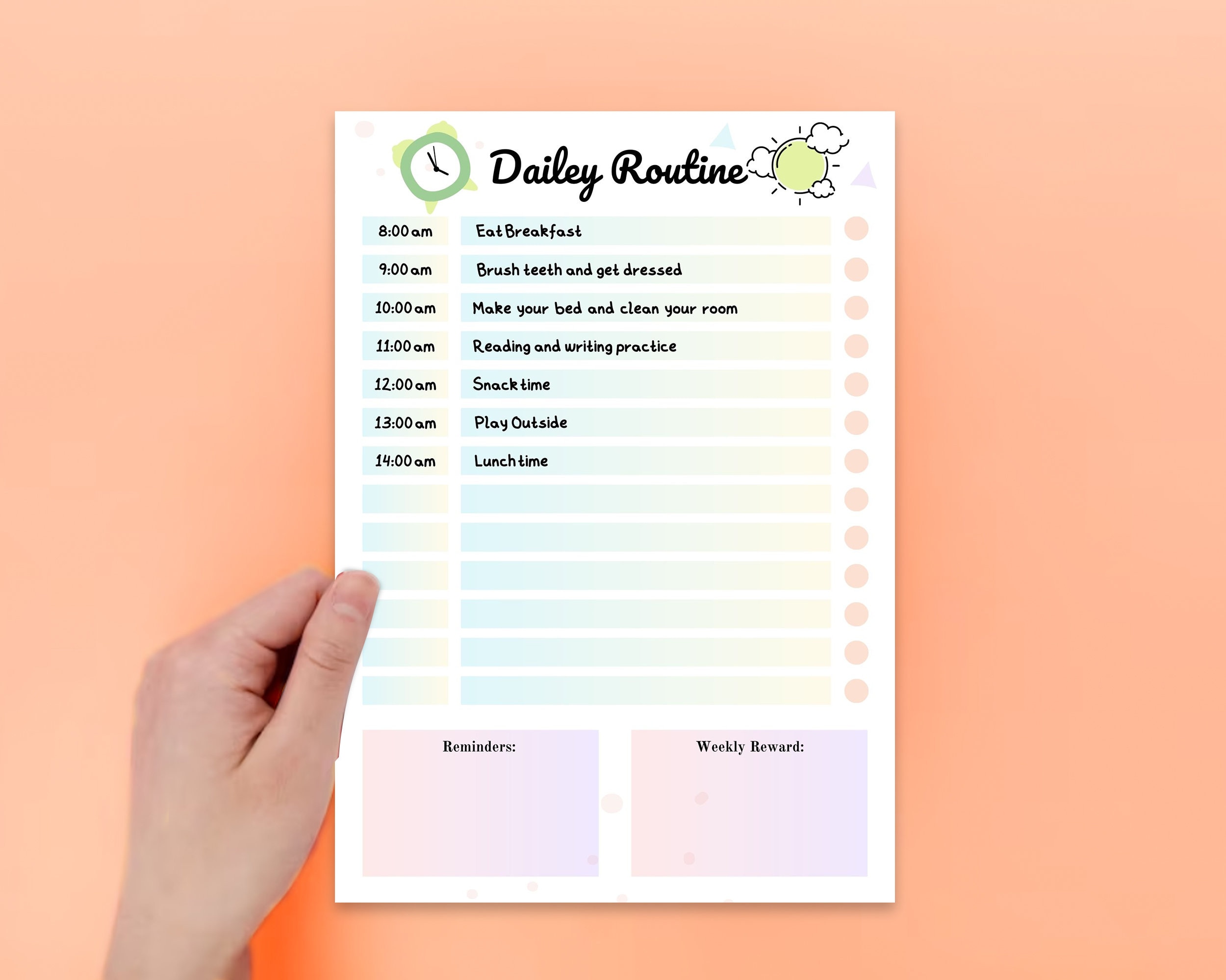 Kids Dailey Routine Digital Planner Kids Planner Dailey - Etsy