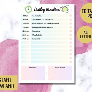 Kids Dailey Routine Digital Planner Kids Planner Dailey - Etsy