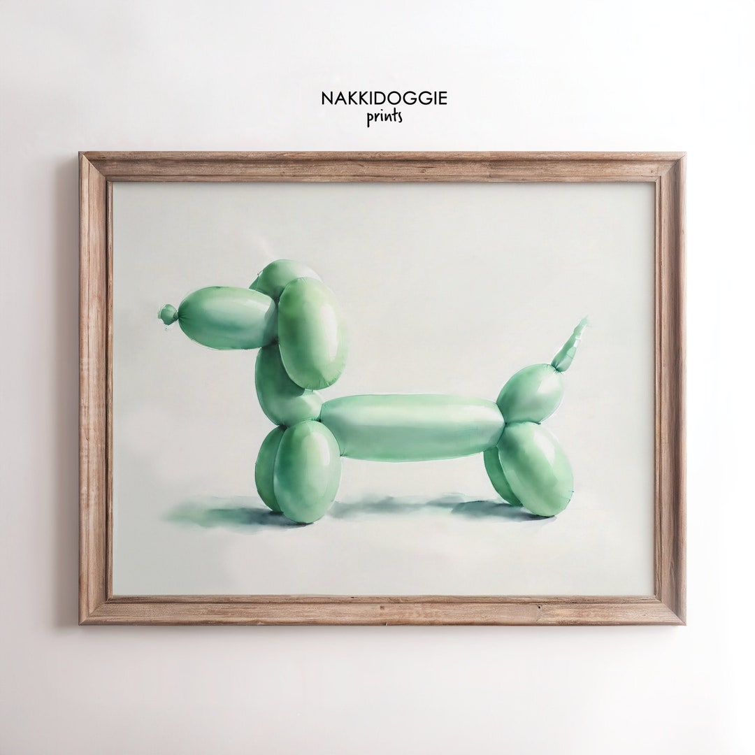 Dachshund Balloon Animal Wall Print | Funny Printable Sausage Dog Card ...