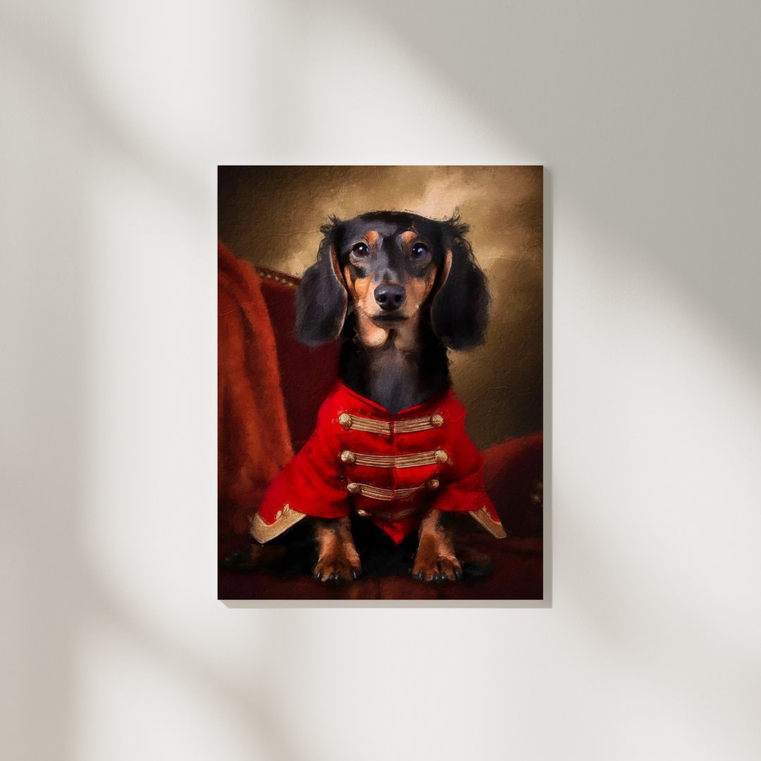 Dachshund Royal Portrait Medieval Art Funny Wiener Dog Painting ...