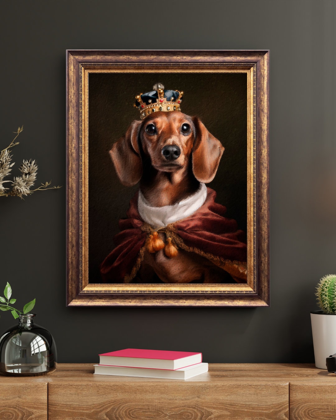 Dachshund Royal Portrait Medieval Art | Funny Wiener Dog Prince ...