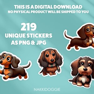 200 Cute Dachshund Sticker Bundle, Digital Stickers, for Kids ...