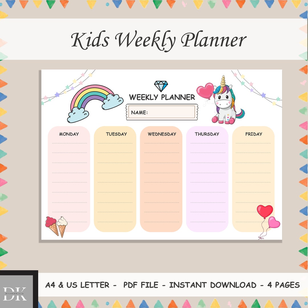 Daily Schedule for Kids Printable Kids Daily Schedule - Etsy