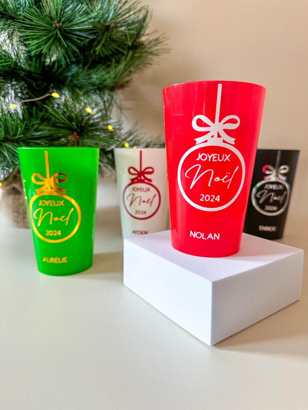 Personalized Cup Christmas Guest Gift Personalized Glass End of Year ...