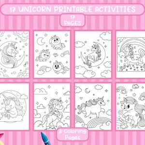 17 Unicorn Coloring Pages Printables, Unicorn Activity Pages, Unicorn ...