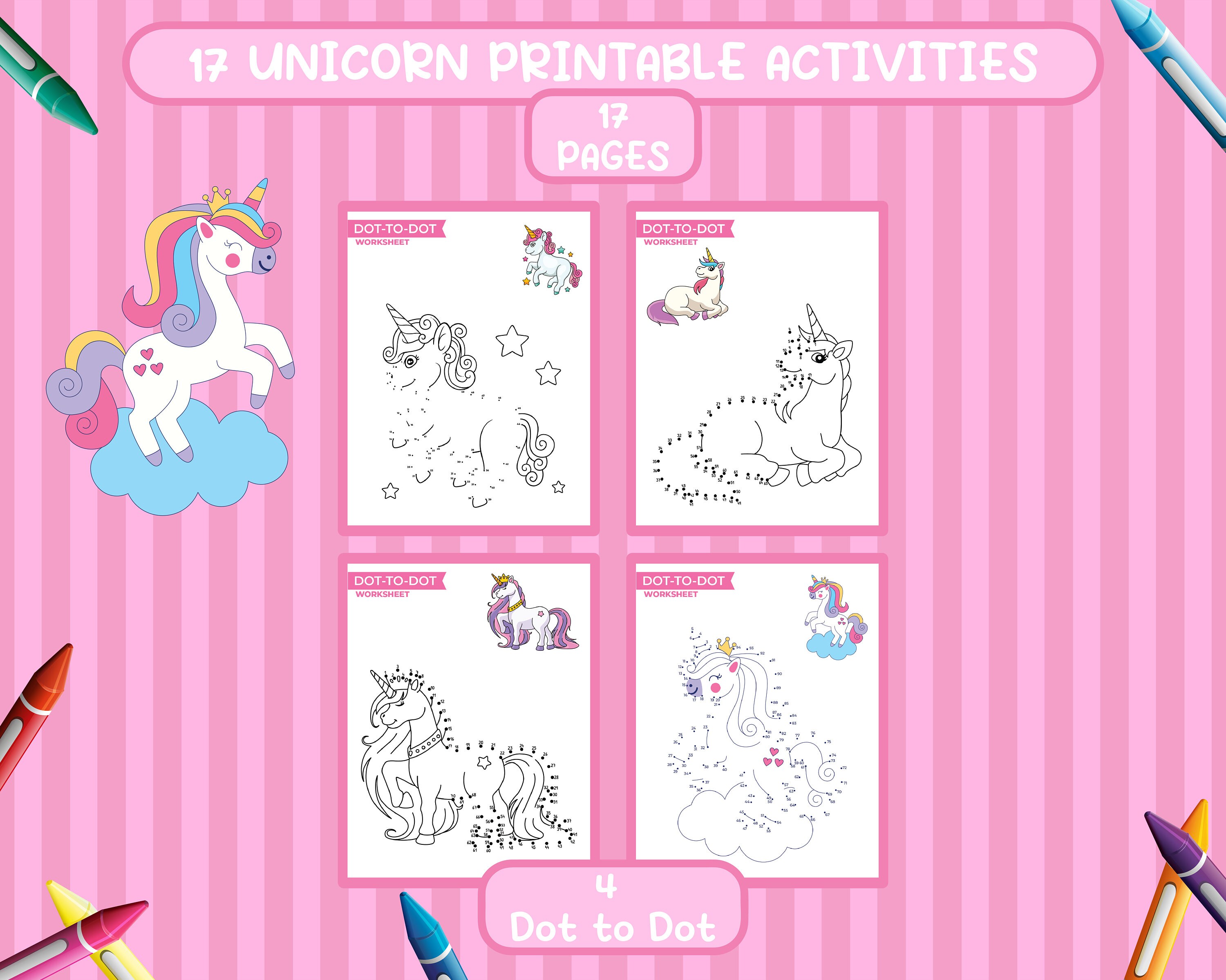 17 Unicorn Coloring Pages Printables, Unicorn Activity Pages, Unicorn ...