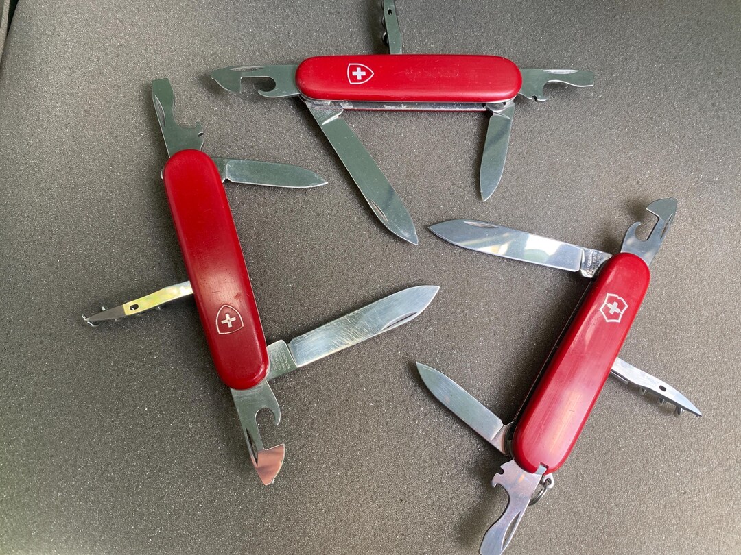 Lot of 3 Knives Victorinox : Spartan 91 Mm( Old Stamp) - Etsy