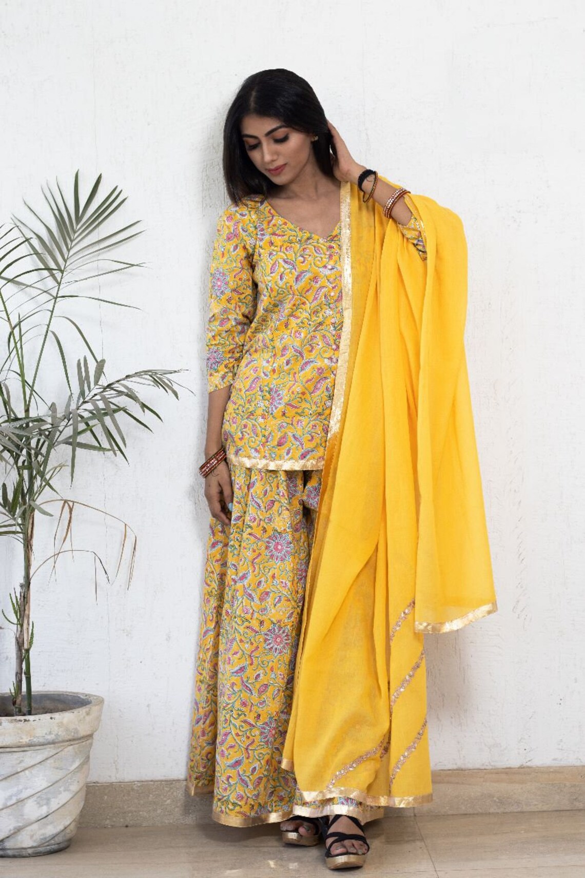 Yellow Sharara Set - Etsy