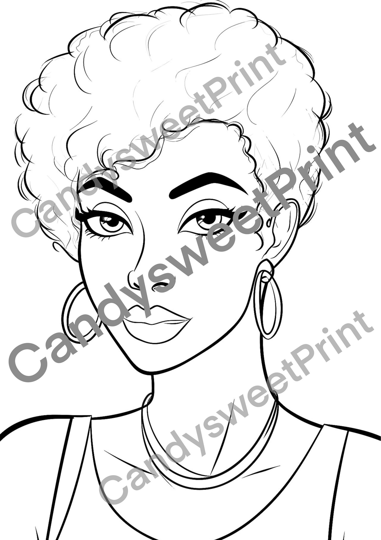 Black Girl Coloring Page, Kids POC, African Woman, Black Barbie ...