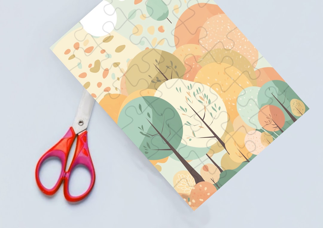 DIY Puzzle to Cut Out for Kids, Trees, Nature Puzzle Für Kinder, Bäume ...