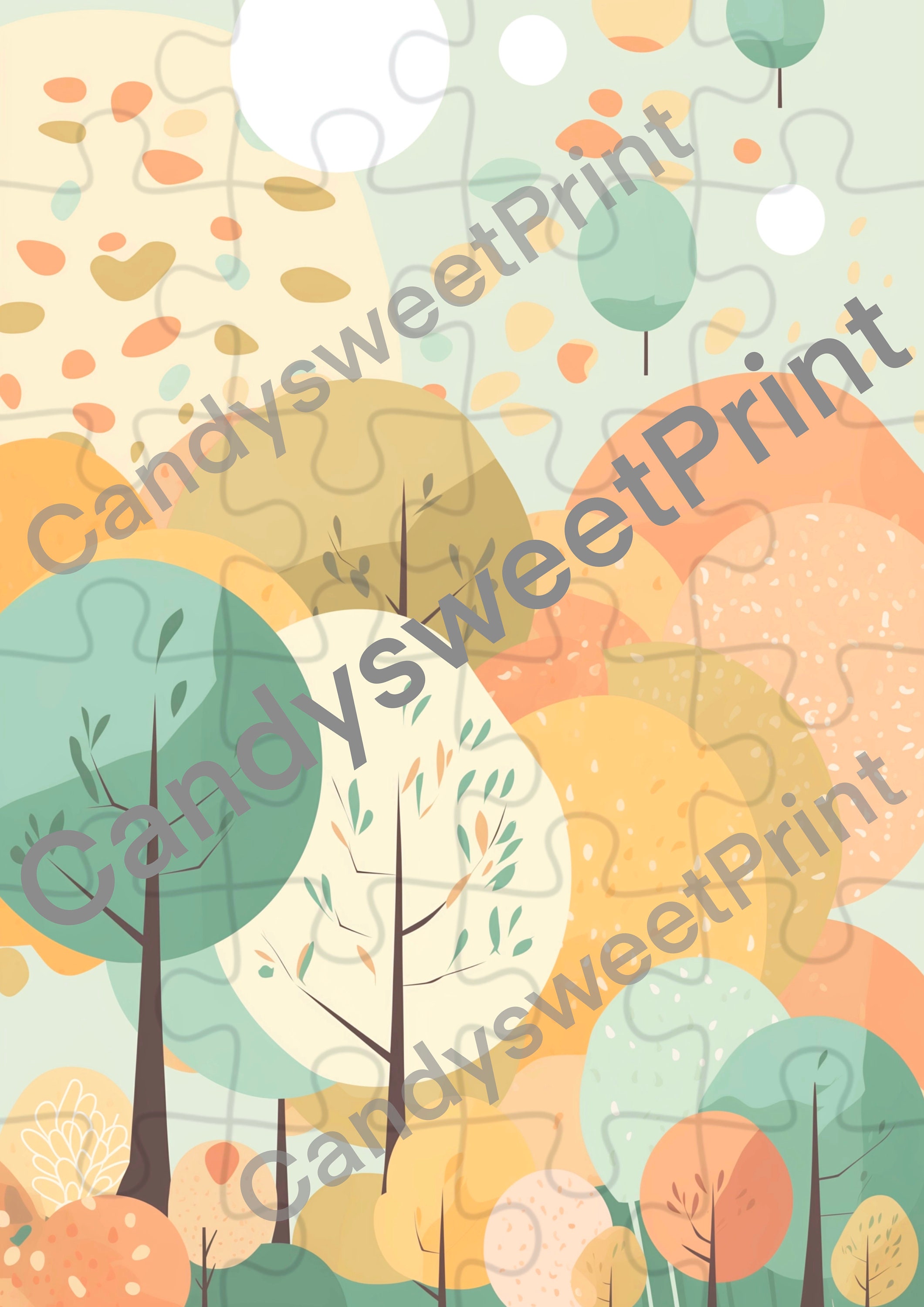 DIY Puzzle to Cut Out for Kids, Trees, Nature Puzzle Für Kinder, Bäume ...