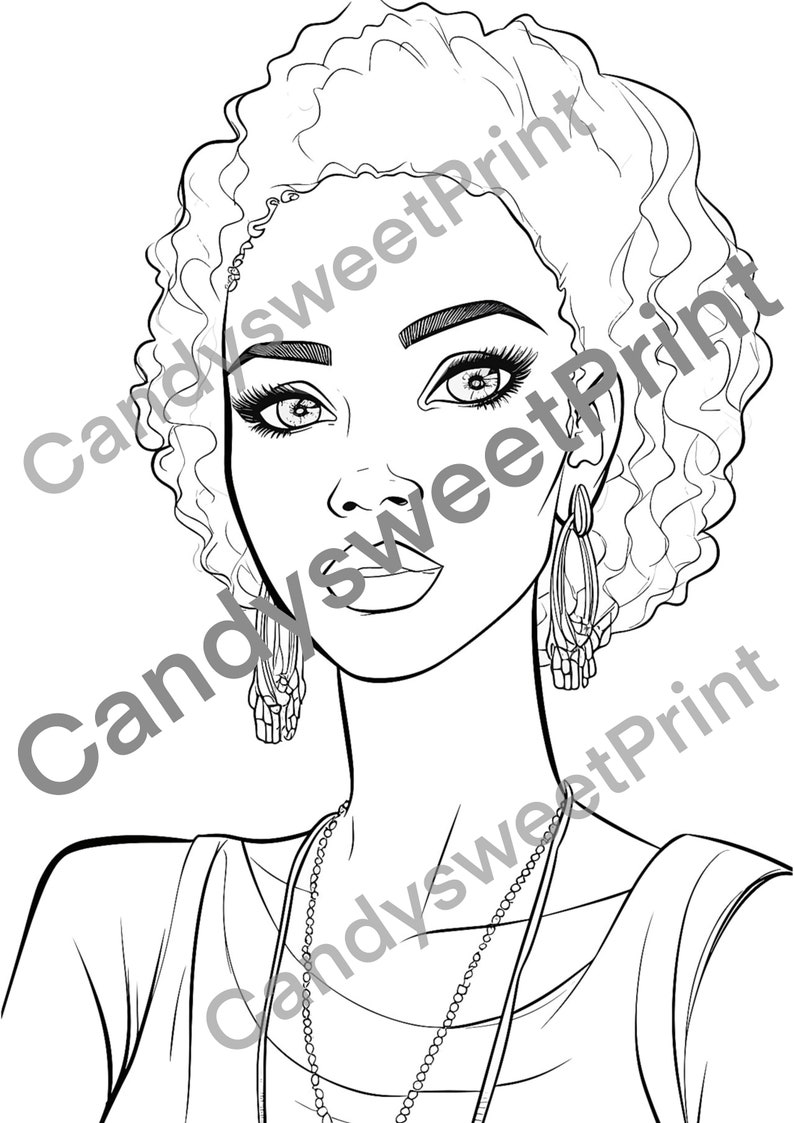 Black Girl Coloring Page Kids POC African Woman Black - Etsy