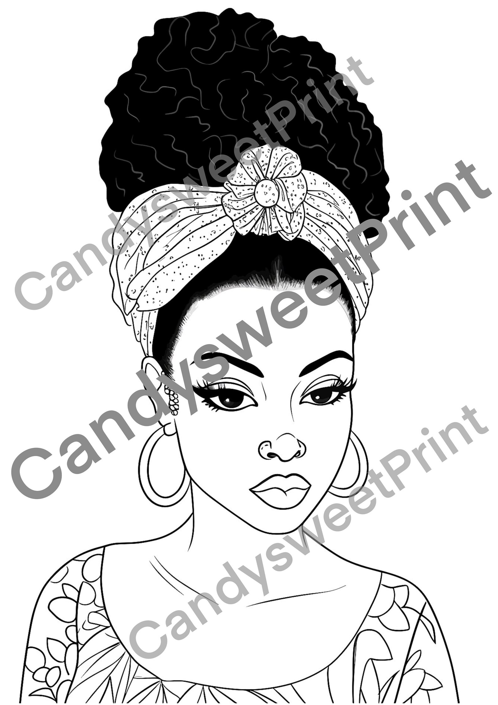 Black Girl Coloring Page, Kids POC, African Woman, Black Barbie ...