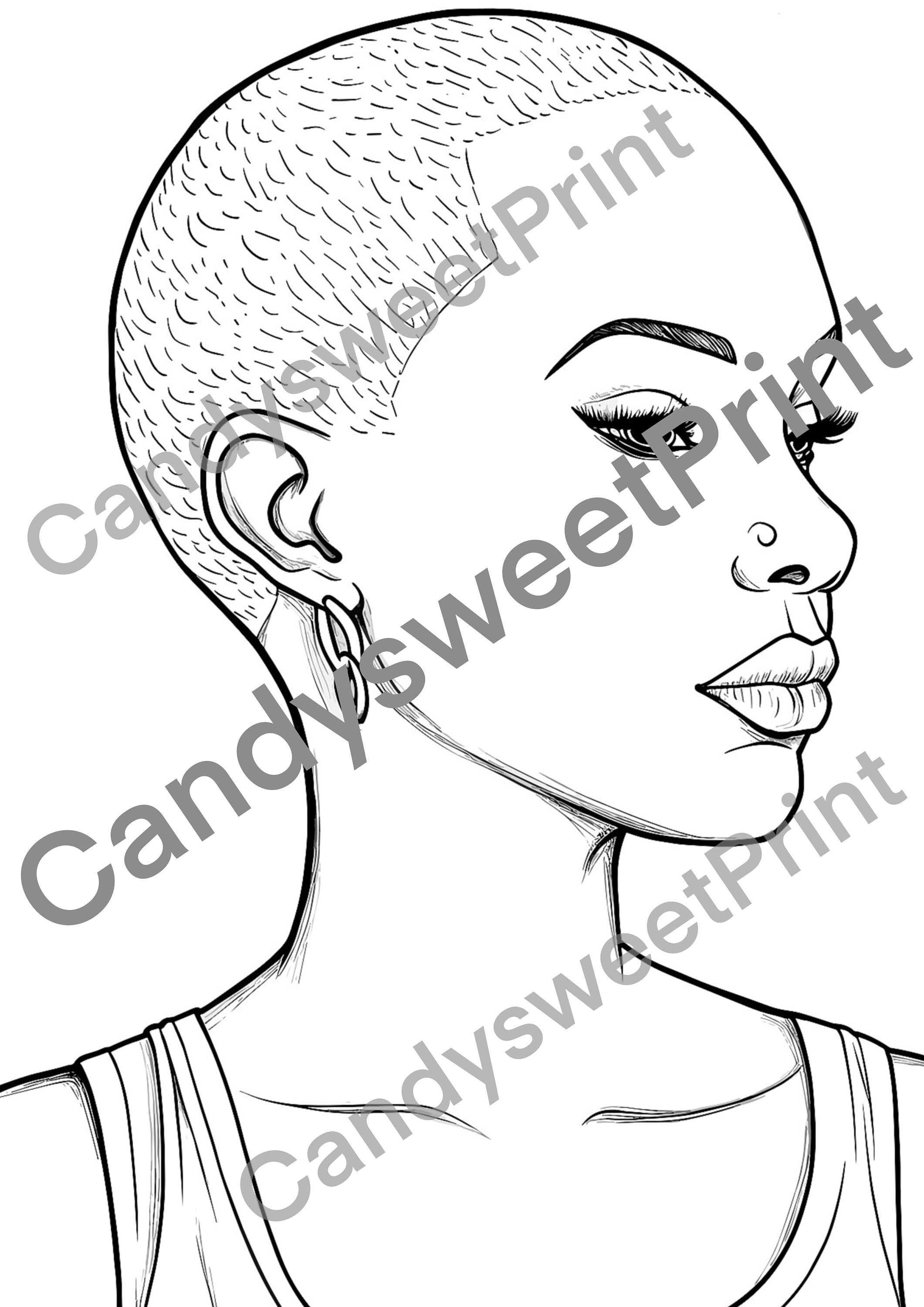 Black Girl Coloring Page, Kids POC, African Woman, Black Barbie ...