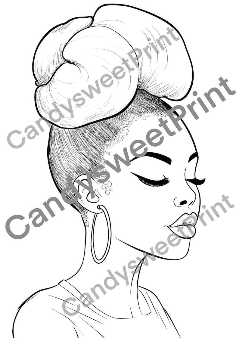 Black Girl Coloring Page, Kids POC, African Woman, Black Barbie ...