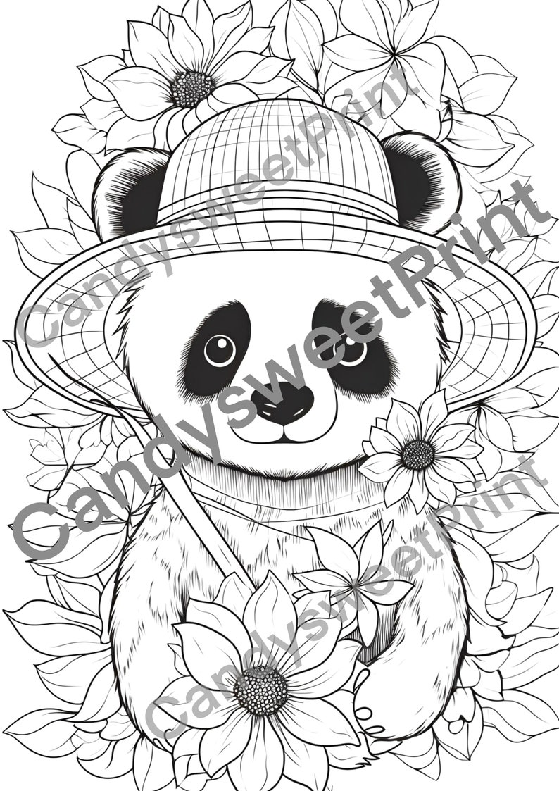 Cute Panda Coloring Page for Kids Coloring Book Panda - Etsy