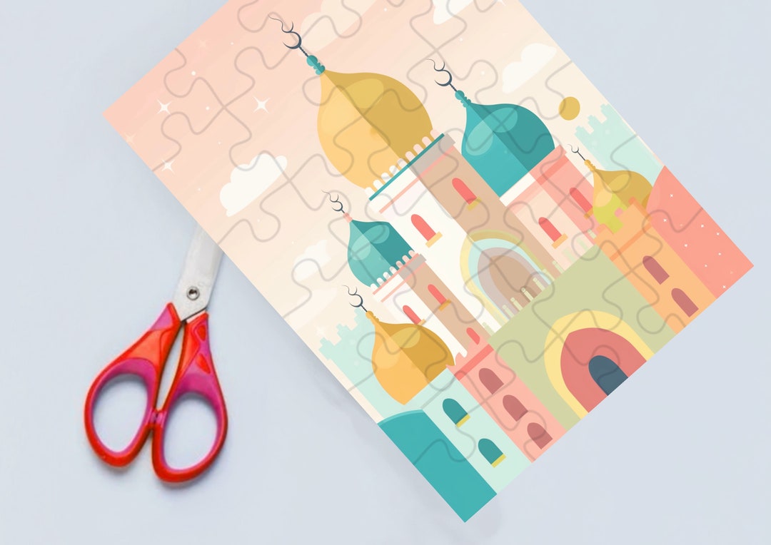 DIY Islamic Puzzle to Cut Out, Masjid, Mosque, Islamisches Puzzle Für ...