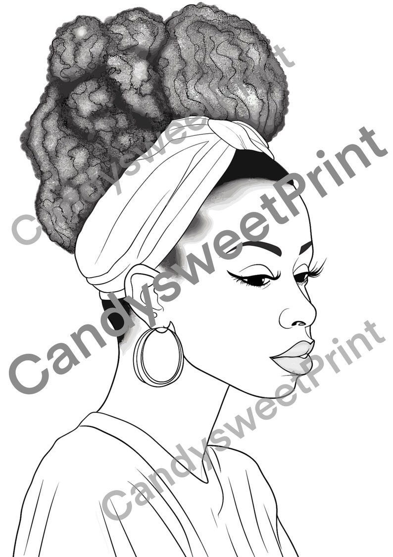 Black Girl Coloring Page Kids POC African Woman Black - Etsy