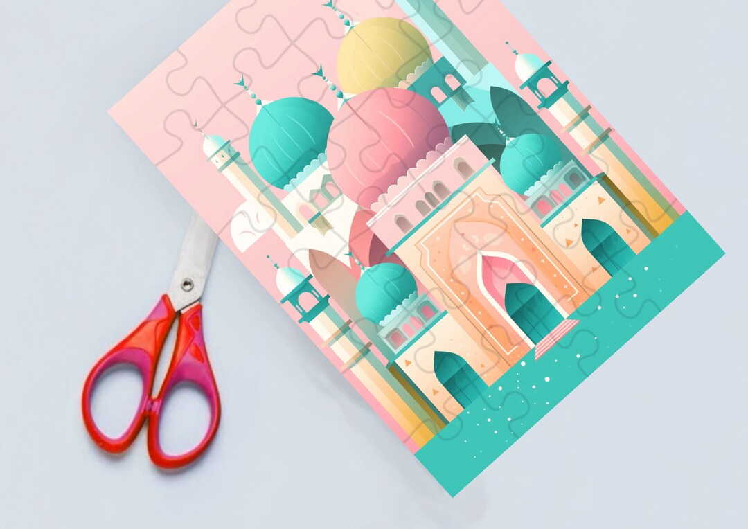 DIY Islamic Puzzle to Cut Out, Masjid, Mosque, Islamisches Puzzle Für ...