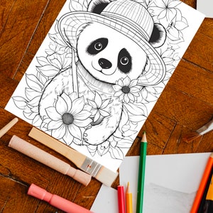 Cute Panda Coloring Page for Kids Coloring Book Panda - Etsy