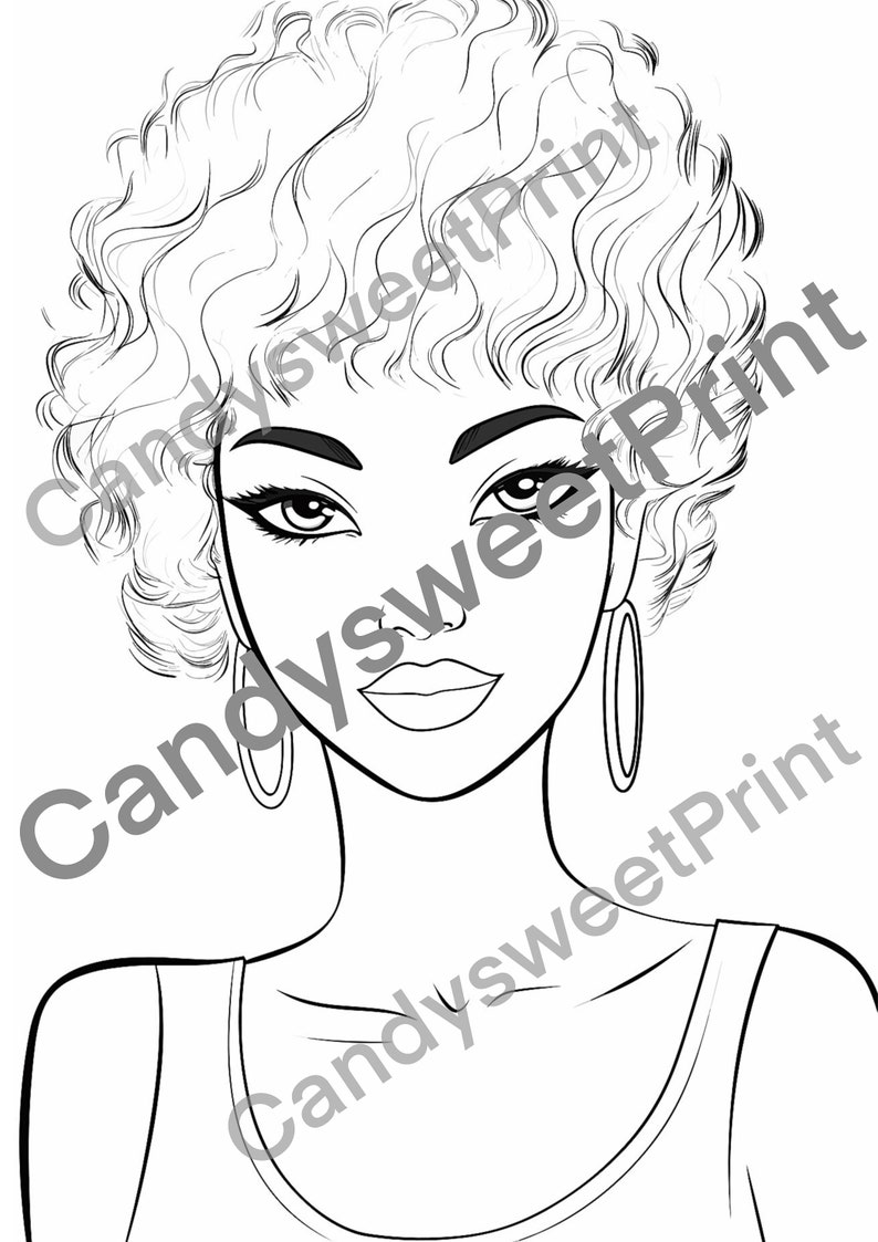 Black Girl Coloring Page, Kids POC, African Woman, Black Barbie ...