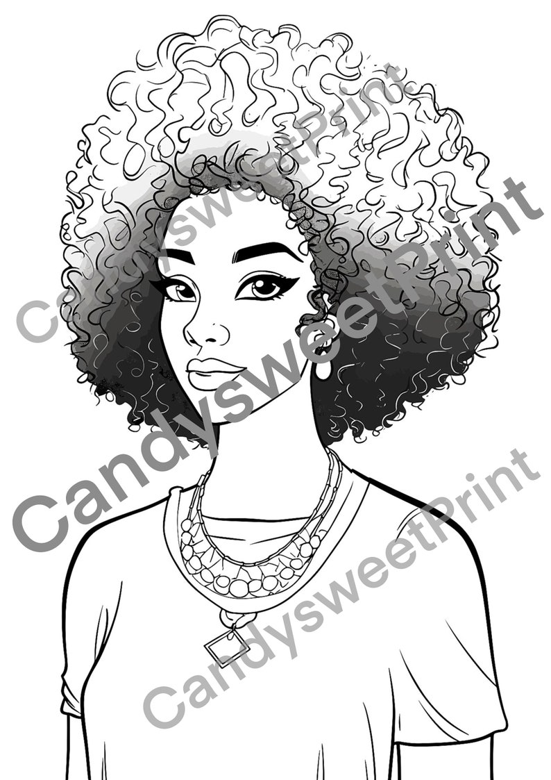 Black Girl Coloring Page Kids POC African Woman Black - Etsy