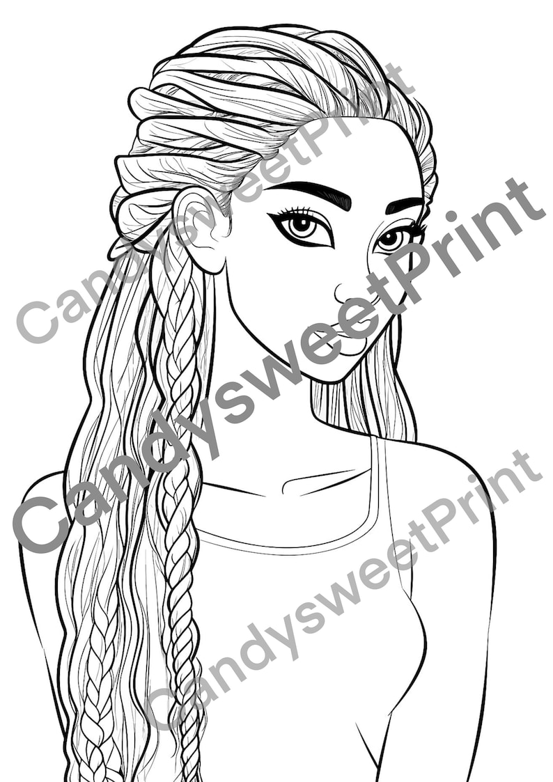 Black Girl Coloring Page Kids POC African Woman Black - Etsy