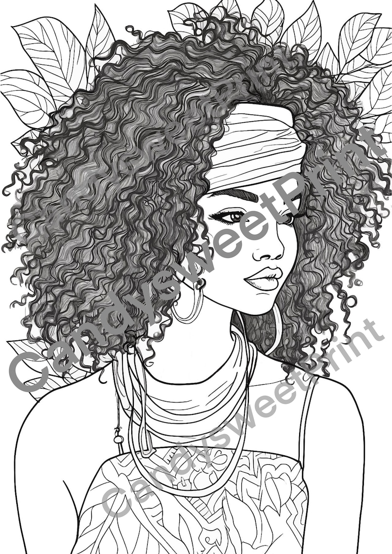 Black Girl Coloring Page Kids POC African Woman Black - Etsy