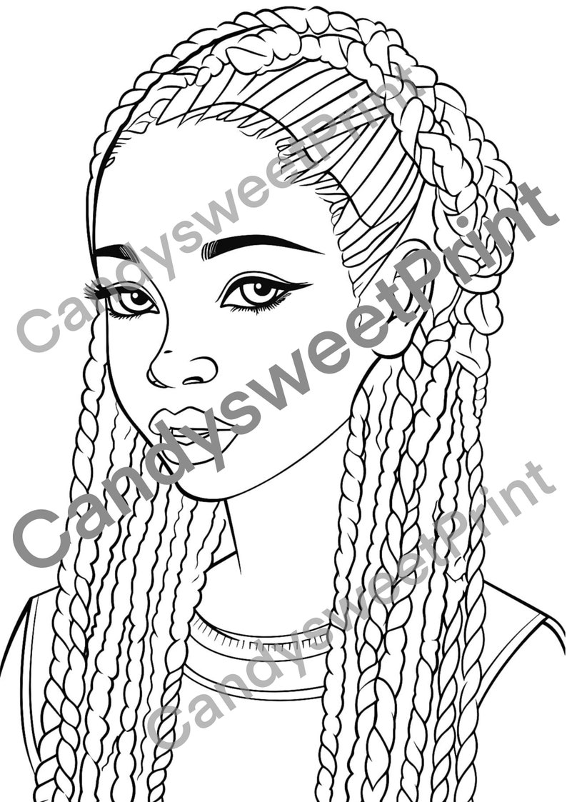 Black Girl Coloring Page Kids POC African Woman Black - Etsy