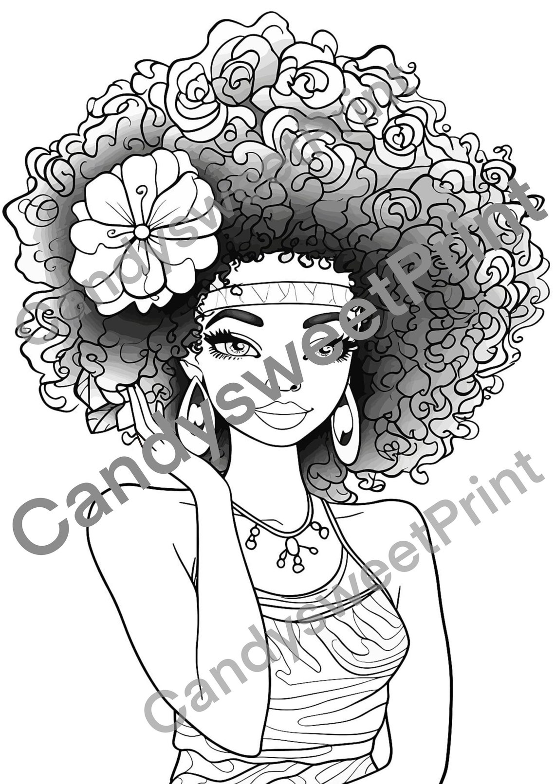 Black Girl Coloring Page, Kids POC, African Woman, Black Barbie ...