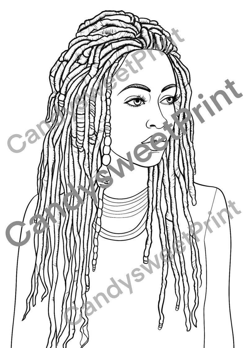 Black Girl Coloring Page Kids POC African Woman Black - Etsy