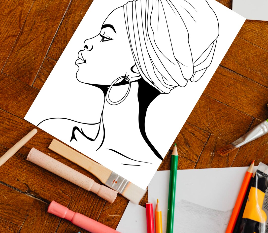 Black Girl Coloring Page, Kids POC, African Woman, Black Barbie ...