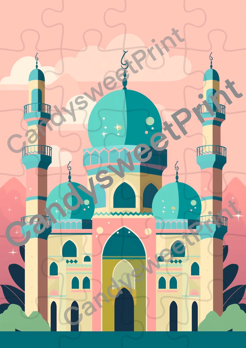 DIY Islamic Puzzle to Cut Out, Masjid, Mosque, Islamisches Puzzle Für ...