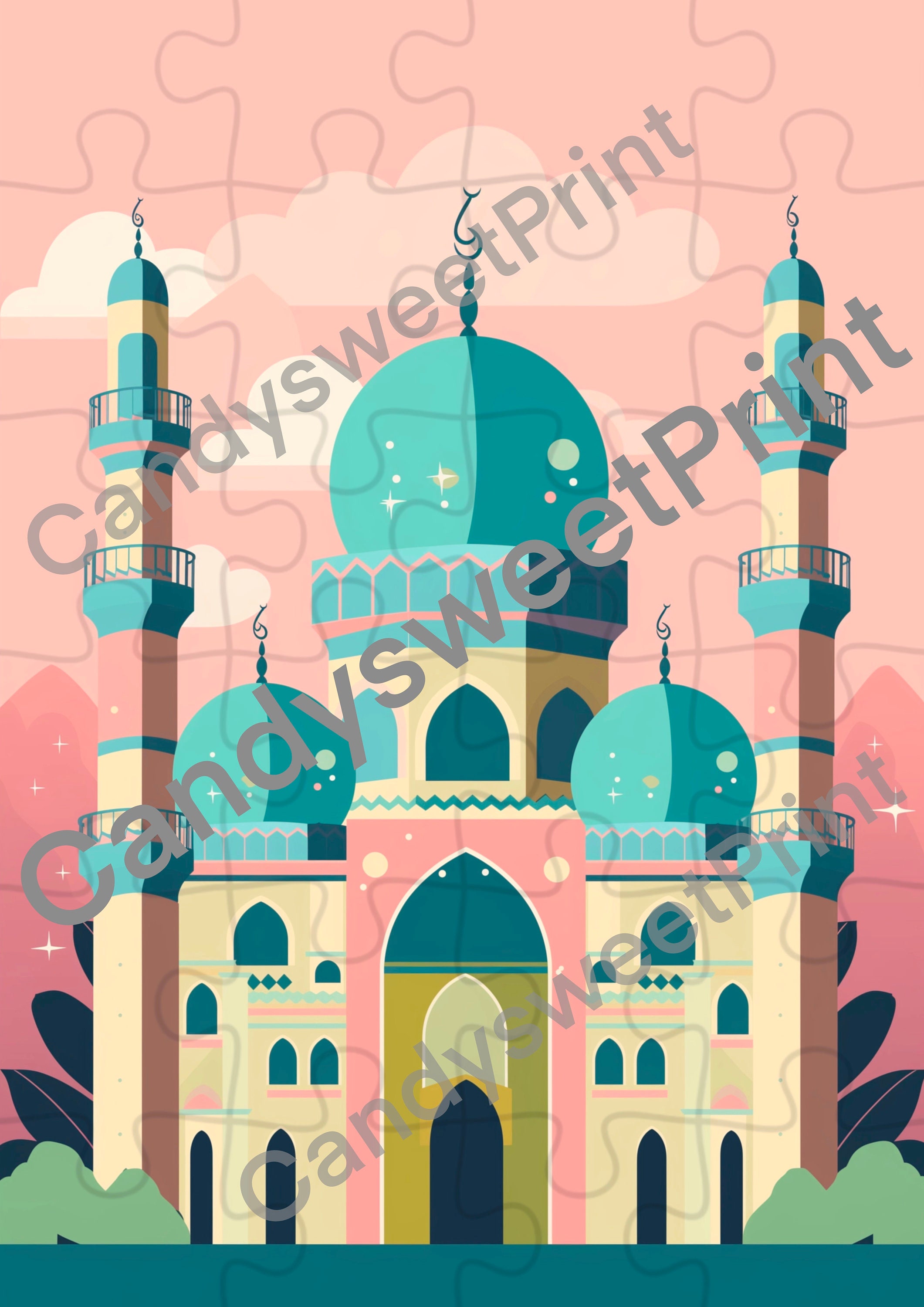 DIY Islamic Puzzle to Cut Out, Masjid, Mosque, Islamisches Puzzle Für ...