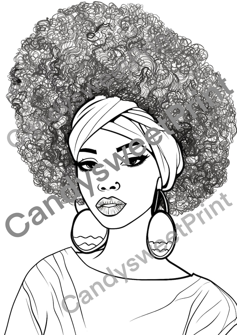 Black Girl Coloring Page Kids POC African Woman Black - Etsy
