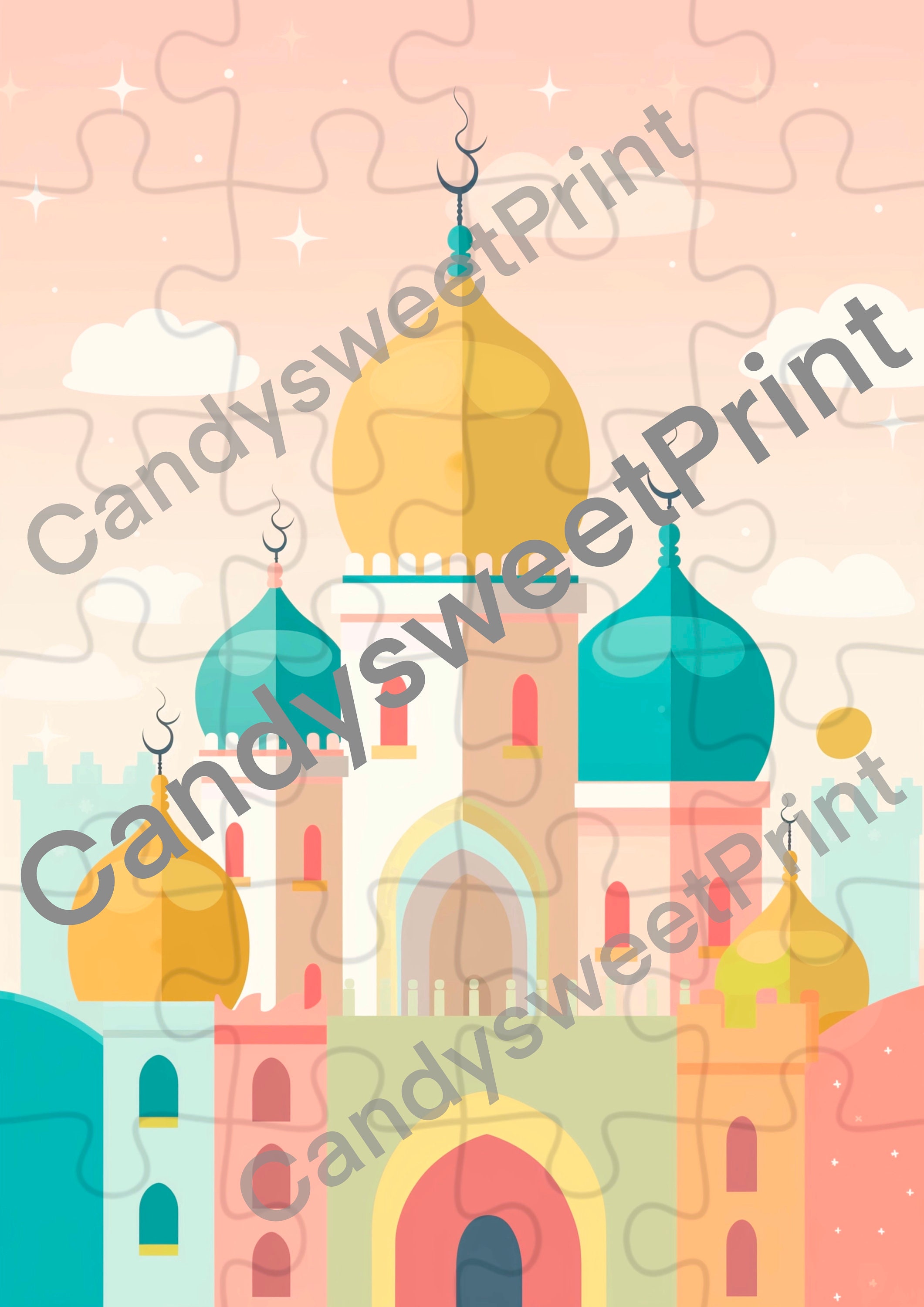 DIY Islamic Puzzle to Cut Out, Masjid, Mosque, Islamisches Puzzle Für ...
