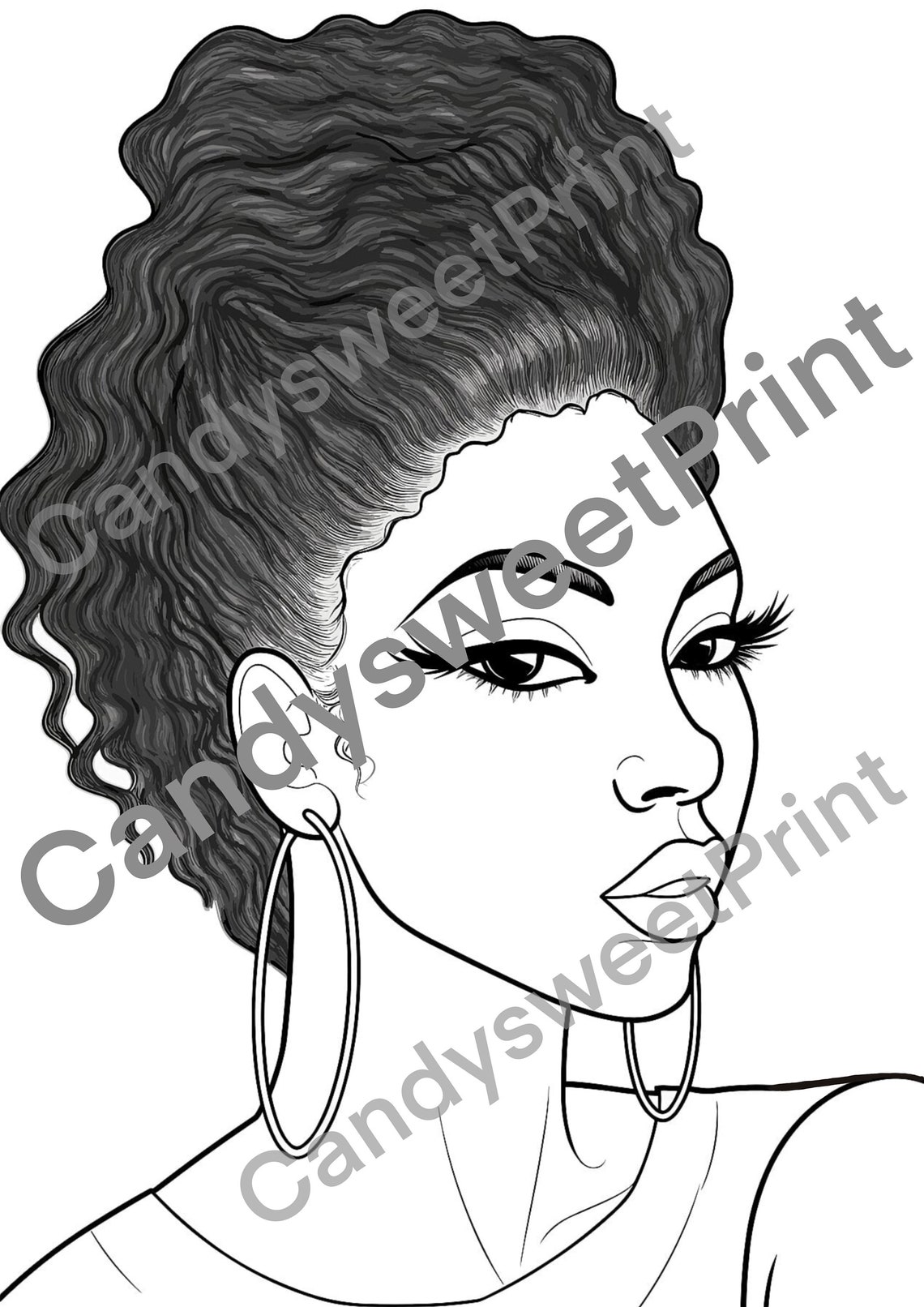 Black Girl Coloring Page, Kids POC, African Woman, Black Barbie ...
