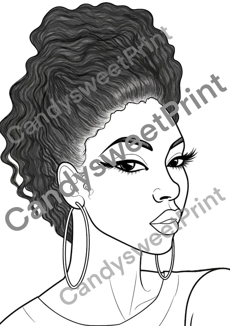 Black Girl Coloring Page, Kids POC, African Woman, Black Barbie ...