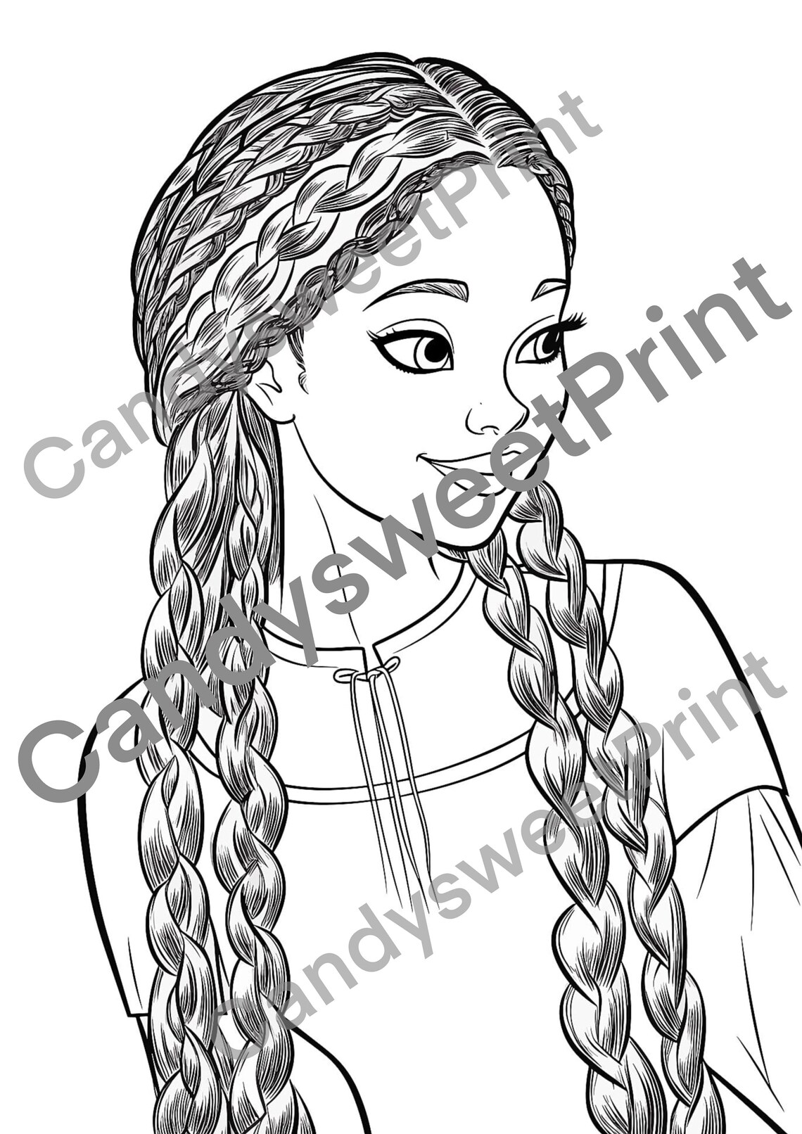 Black Girl Coloring Page, Kids POC, African Woman, Black Barbie ...